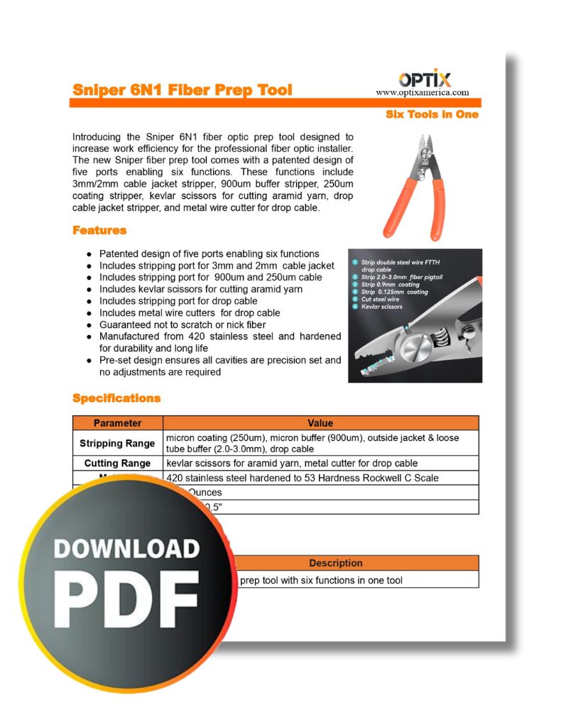 Sniper 6in1 Fiber Prep Tool - Optix America